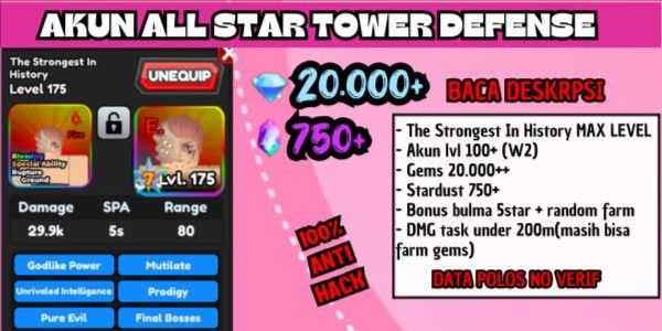 Buy Account MAX The Strongest In History 7STAR starter account | all star tower defense | astd ...
