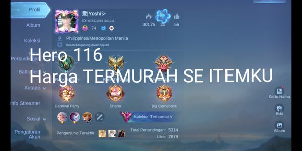 Buy Account SPECIAL PROMOTION Mobile Legends Account Hero116 Skin300 ...