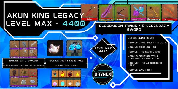 Buy Account King Legacy Account Level MAX - Bloodmoon Twins + 5 ...