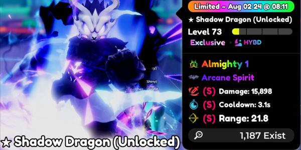 Beli Unit Shadow Dragon (Almighty) SSS Anime Defenders Roblox ...