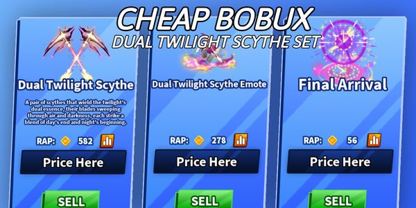 Buy Limited Swords Dual Twilight Scythe Set Limited | Blade Ball RBL ...