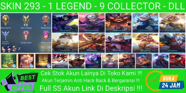 Buy Account AKUN MLBB SKIN 293 - 1 LEGEND & 9 COLLECTOR - DAWNING CHOU ...