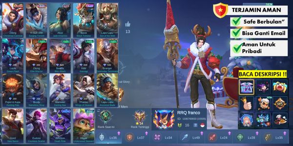Buy Account Christmas Zilong Account, Cool Fire Border, 9 Emotes, Cheap ...