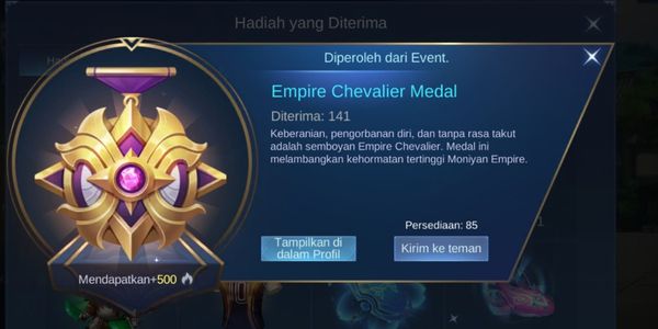 Buy Gift Item Empire Chevalier Medal Mobile Legends 2902257 | itemku