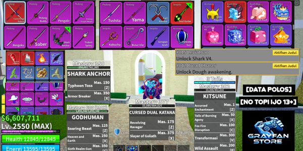 Buy Account AKUN GODHUMAN + V4 SHARK (FULLGEAR) + USE KITSUNE + CDK ...