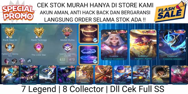 Buy Account AKUN ML SKIN 473 | 7 LEGEND-8 COLLECTOR | 6 KOF | 4 ...