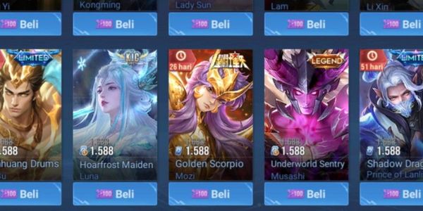 Buy Skin skin Luna kic, Musashi, Li Xin, Lam legend, Wukong Crimson ...