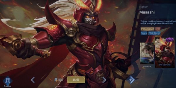 Beli Skin Musashi EPIC Skin Oni Samurai Honor Of Kings Terlengkap dan ...