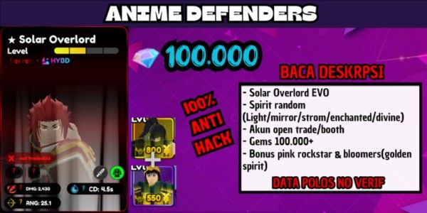 Beli Akun akun anime Defenders | SECRET Solar Overlord(EVO) | 100k gems ...