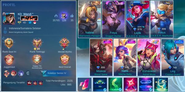 Buy Account READY STOCK ML #9 | SKIN 74 | RECAL BAG" PERMANENT | EMBLEM ...