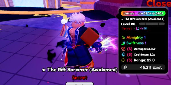 Beli Unit The Rift Sorcerer ALMIGHTY + SWIFTNESS 1 (Awakened) GOD STATS ...