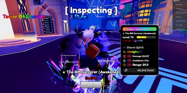 Beli Unit Rift Sorcerer (GOJO) Almighty SSS Anime Defenders Roblox ...