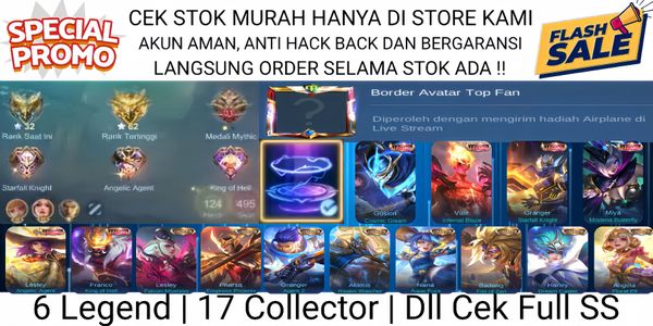 Buy Account AKUN ML BORDER AIRPLANE | 6 LEGEND | 17 COLLECTOR | DAWNING ...