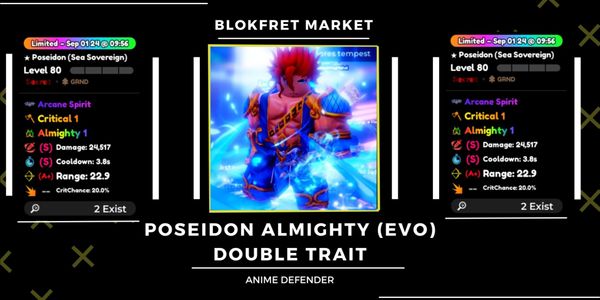 Buy Unit Poseidon Almighty (Evo) Double Trait - Anime Defenders Anime ...