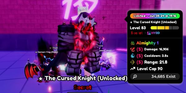 Beli Unit The Cursed Knight (Unlocked) Almighty IGRIS Anime Defenders ...