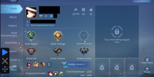 Beli Akun (458)Akun Mlbb Emblem Max Basic Skin Collector Natalia, Lb Tigreal, Granger Epic Masha ...