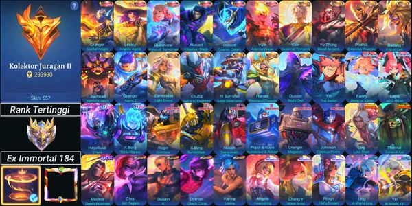 Buy Account AKUN MLBB SKIN 557 | BORDER AIRPLANE | 6 LEGEND | 11 ...