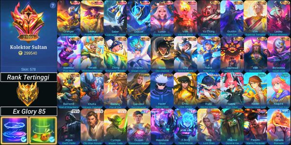 Buy Account AKUN MLBB SKIN 578 | 6 LEGEND | 17 COLLECTOR | 2 CLOUDS | 2 ...