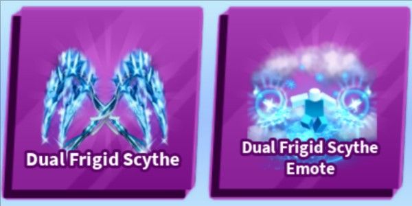 Beli Limited Swords Dual Frigid Scythe Set (Sword, Emote) Blade Ball ...