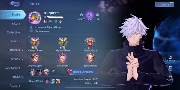 Buy Account Akun Skin 325, 3 Skin Legend, 4 Collector, JJK Xavier, STUN ...