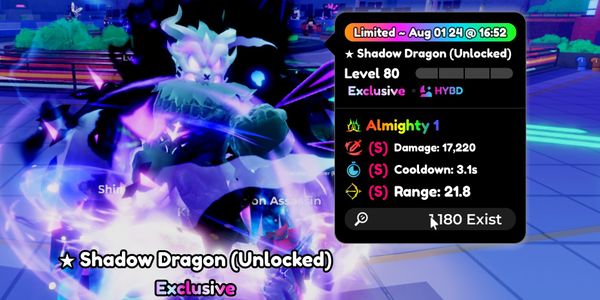 Beli Unit SHADOW DRAGON ALMIGHTY SSS GODLY STAT - ANIME DEFENDERS Anime ...