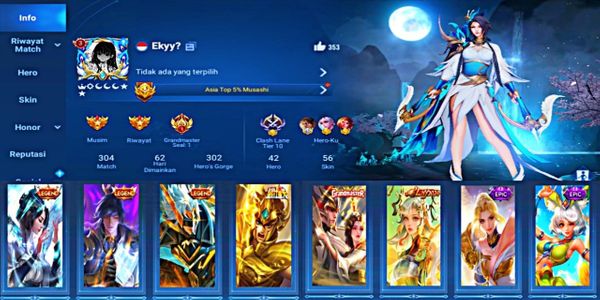 Buy Account AKUN HOK SKIN SULTAN - AMAN 100% #89 Honor Of Kings 2881799 | itemku