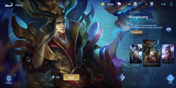 Buy Skin Skin Ruler of the Sea (Donghuang) Honor Of Kings 2956279 | itemku