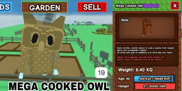 Beli Pets MEGA COOKED OWL / MEGA COOK OWL GROW A GARDEN Grow A Garden ...