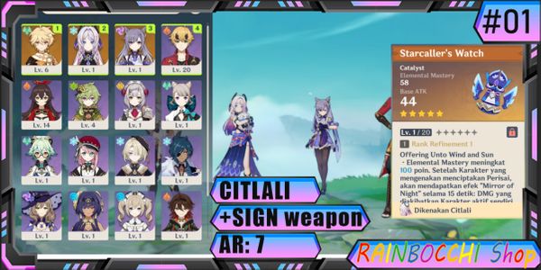 Buy Account [Asia] CITLALI SIGNATURE Genshin Impact cheapest June 2026 ...