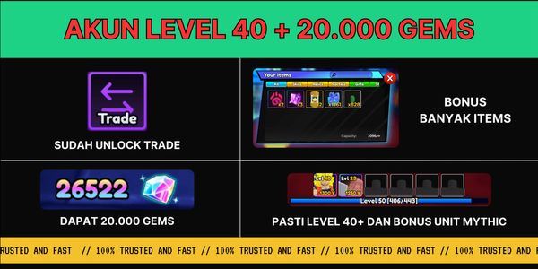 Buy Account Akun Starter Level 40 + 20000 Gems Anime Adventures 3189725 ...