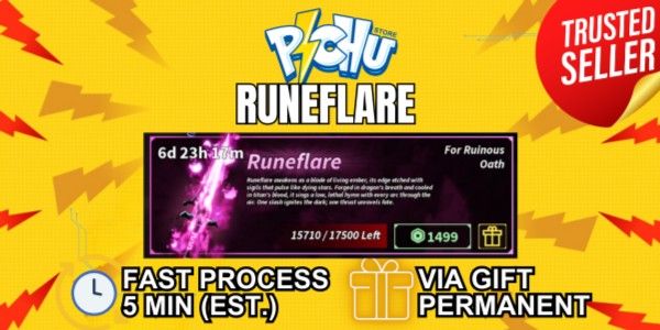 Buy gamepass Runeflare (Ruinous Oath Rod Skin) Fisch cheapest May 2026 ...