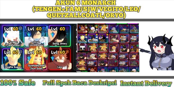 Buy Account AKUN 6 MONARCH (TENGEN+FAM/SJW/VEGITO/LEO/QUETZALCOATL/ORYO ...