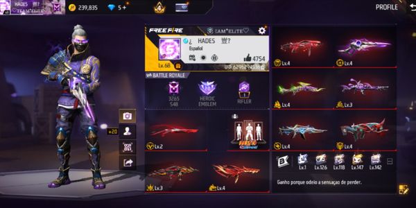 Buy Account Free Fire Account - Many Vaults & Epic Weapons (Latin ...