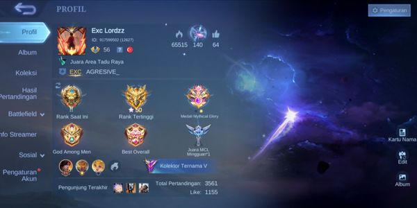 Buy Account skin 168 Hero 102 emblem max spek skin cek ss Mobile ...