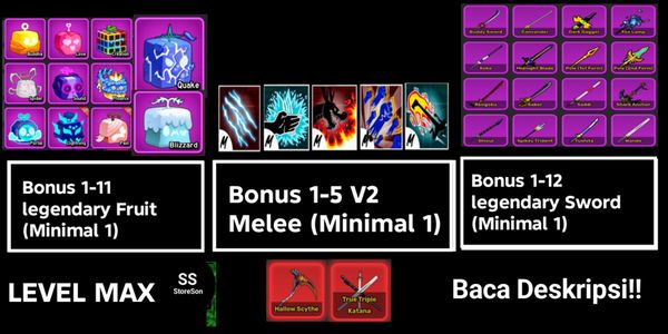 Buy Account MAX LEVEL ACCOUNT BONUS 1-11 LEGENDARY FRUIT + BONUS MELEE ...