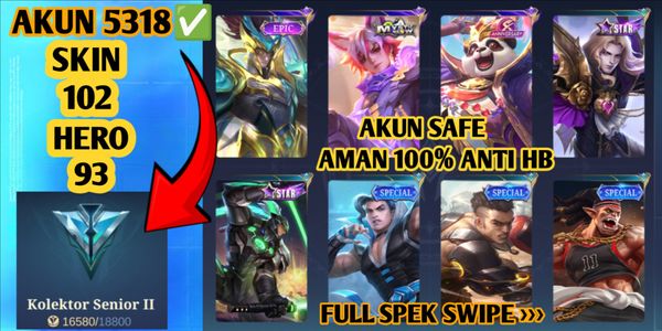 Buy Account Skin 102 Hero 93, Emblem All maxx remaining support, Epic ...