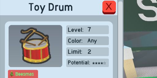 Buy item Bee swarm Simulator | Toy Drum (Beequip -1% BAP) 4 stars + 3 ...