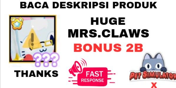Buy Pet Exclusive HUGE MRS. CLAWS - TRANSFERRED Pet Simulator X 3230761 ...