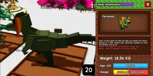 Beli Pets MEGA DILOPHOSAURUS / MEGA DILOP GROW A GARDEN Grow A Garden ...