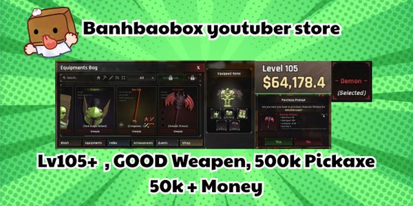 Buy Account Lv105+ ,500k Demon Pickaxe, Demon, Super OP End Game ...