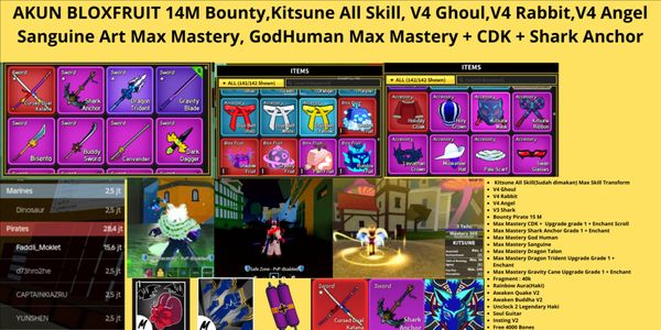 Beli Akun KITSUNE All Mastery + V4 Angel + V4 Ghoul + V4 Rabbit ...