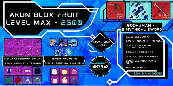Buy Account Blox Fruit Account Level MAX - Godhuman + 2 Mythical Sword ...