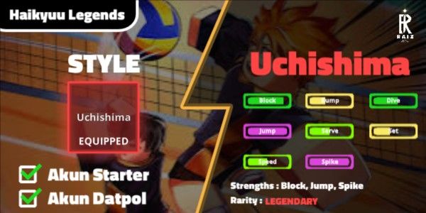 Buy Account Uchishima Style - Haikyuu Legends Haikyuu Legends 3262234 ...
