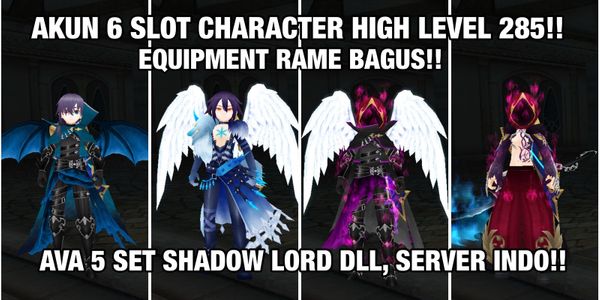Buy Account AVA SHADOW LORD ACCOUNT, 6 CHARACTER HIGH LEVEL 285 CAN BE ...