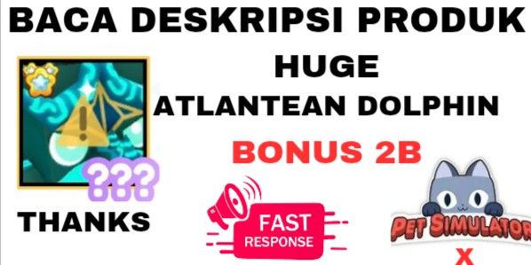 Buy Pet Exclusive HUGE ATLANTEAN DOLPHIN - TRANSFERRED Pet Simulator X ...