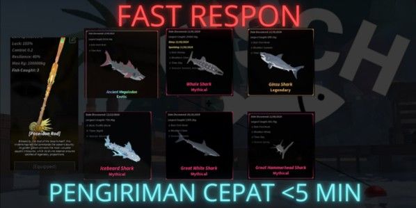 Buy Item Poseidon Rod | 6 Fish Fisch 3277259 | itemku