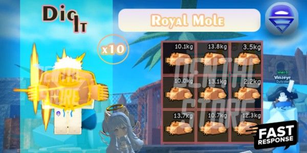 Buy Item x10 Royal Mole |Dental Store| Dig it Dig It 3295041 | itemku