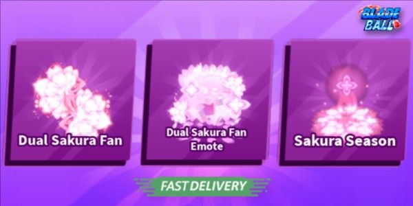 Buy Limited Swords Dual Sakura Fan Set (Sword, Emote) Blade Ball Blade ...