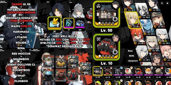 Beli Akun [16SSR][2 SIGNATURE] MIYABI SIGN+NEKOMATA SIGN+EVELYN ...