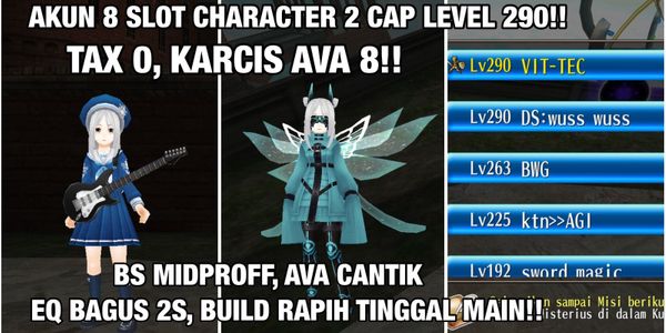 Beli Akun AKUN TAX 0!!, 8 CHARACTER 2 CAP 290, BS MIDPROFF, EQ 2S BAGUS ...